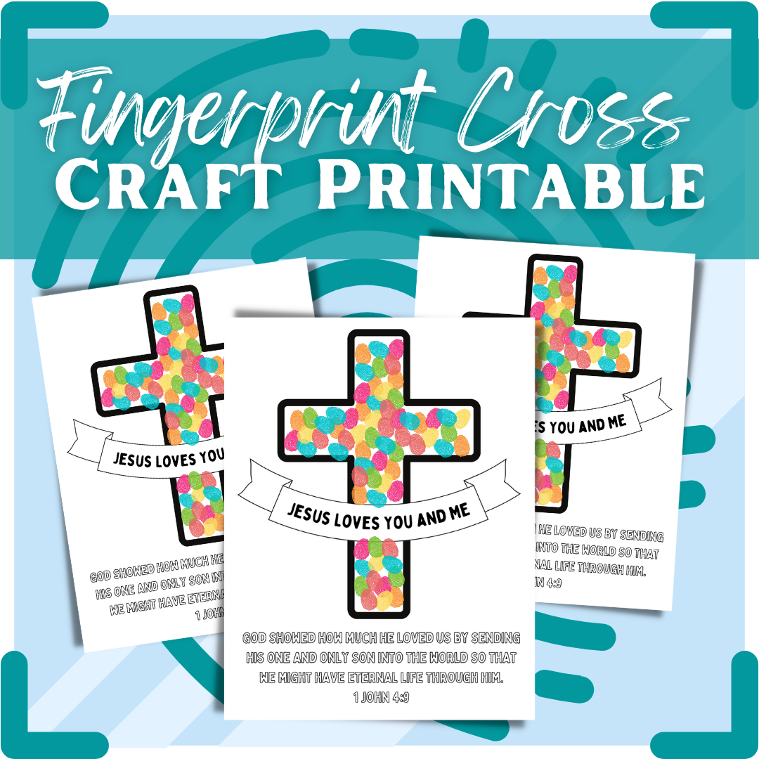 Fingerprint Cross Craft Printable (FREE) – thekidmincreatives.com