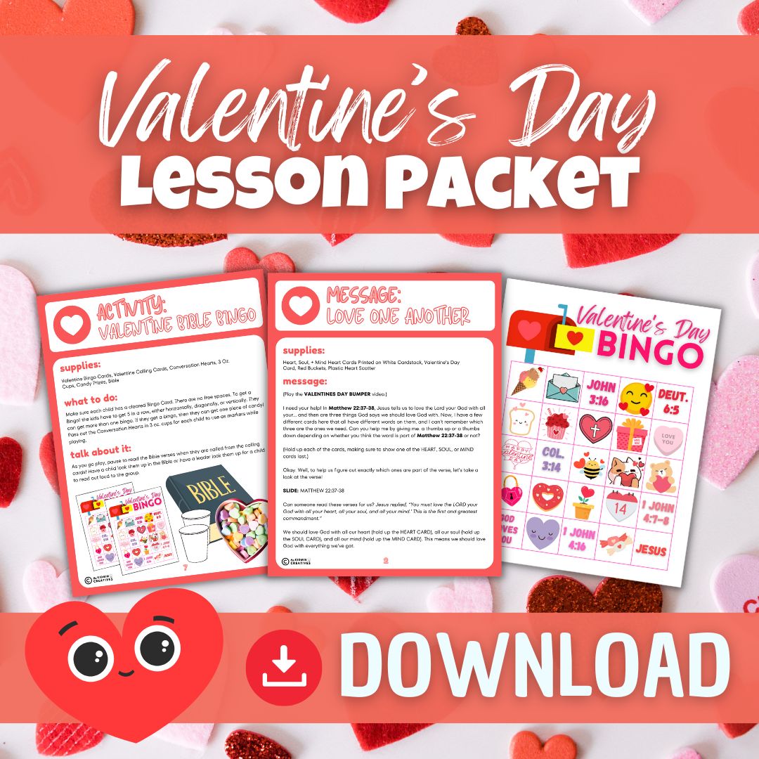Valentine’s Day Lesson Packet – thekidmincreatives.com
