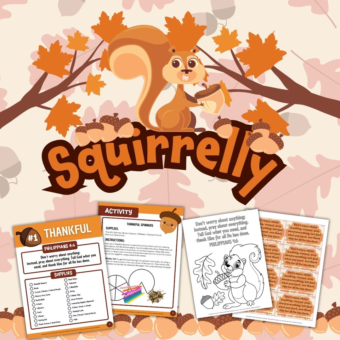 Squirrelly 3-Week Curriculum on Thankfulness – thekidmincreatives.com