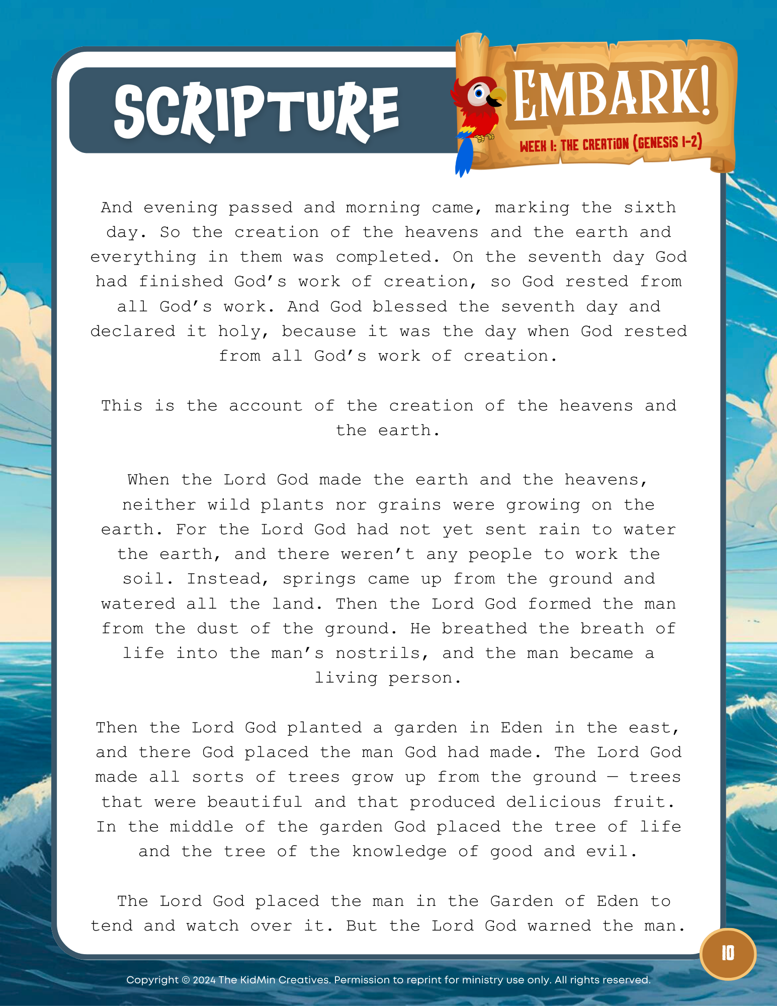 Embark! 5-Week Elementary Curriculum Exploring Genesis 1-11 ...