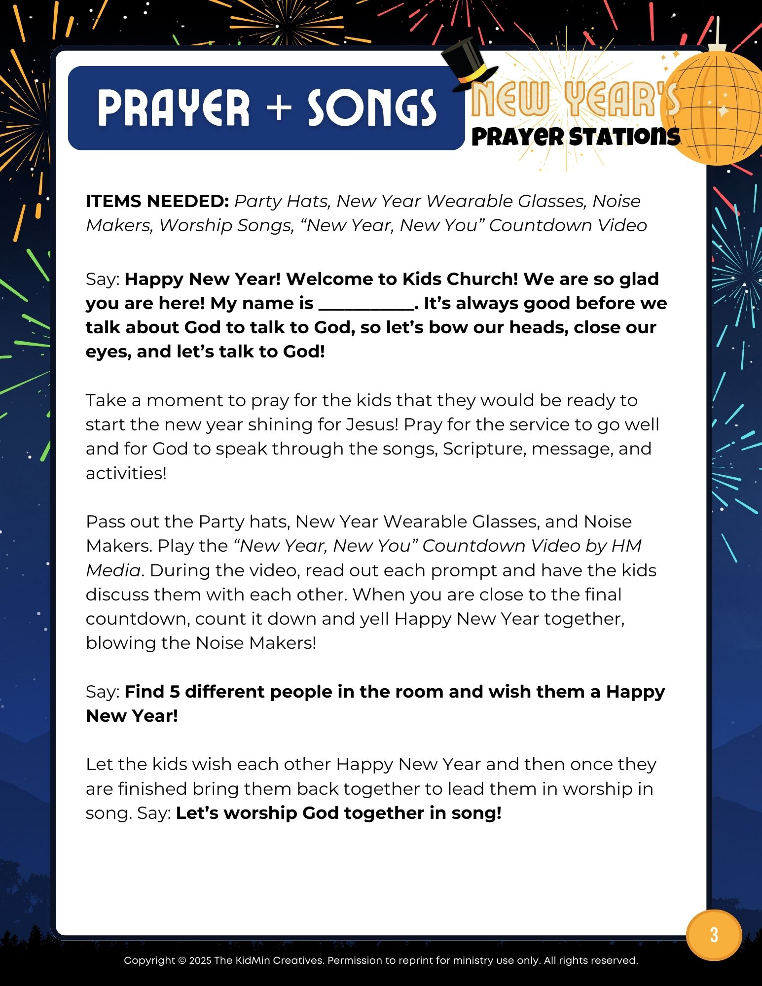 New Year’s Prayer Stations – thekidmincreatives.com